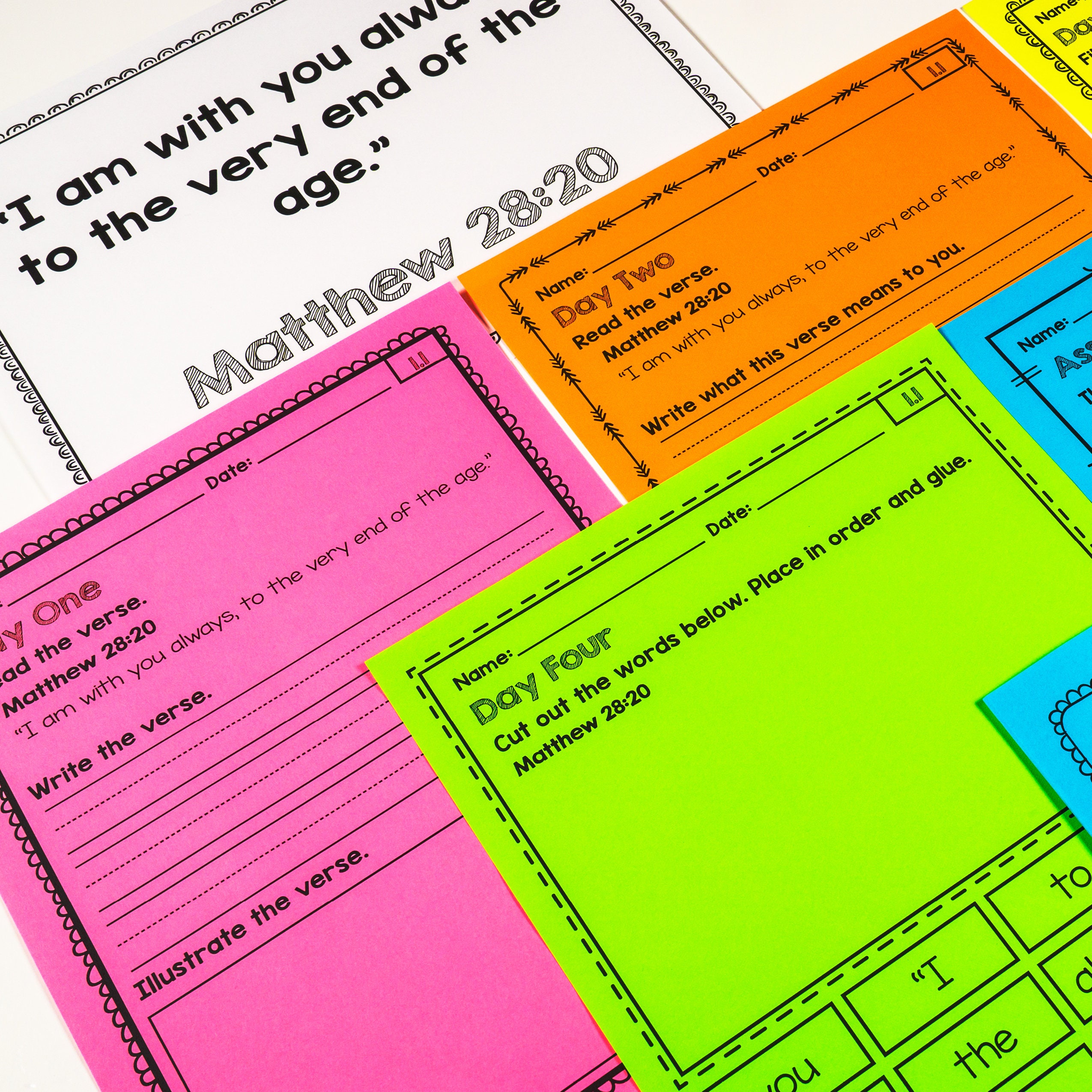 Bible Verse Memorization Pack for First Grade | Sunday School Memory ...