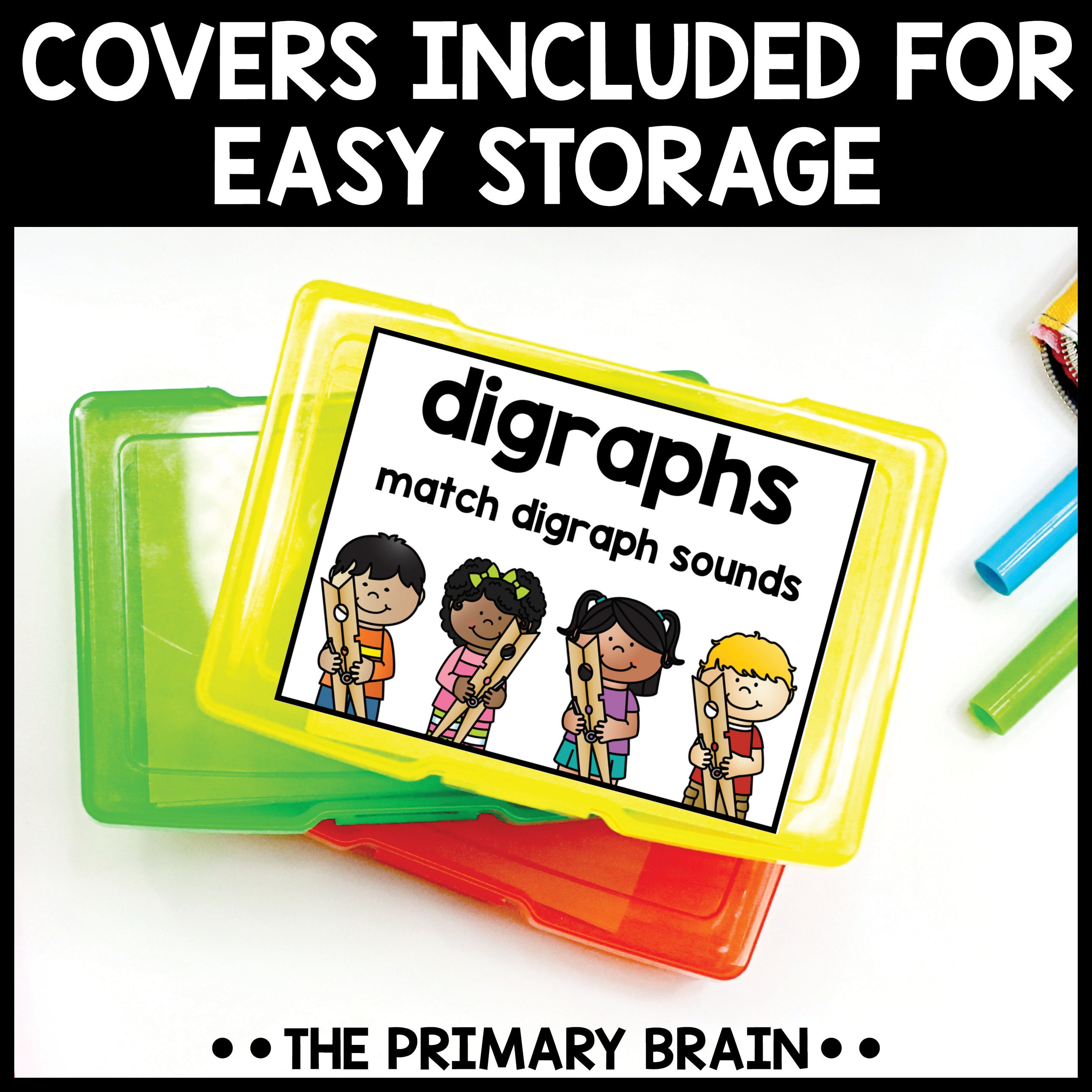 Digraphs Clip Cards for Phonics Task Card Boxes, Literacy Centers ...