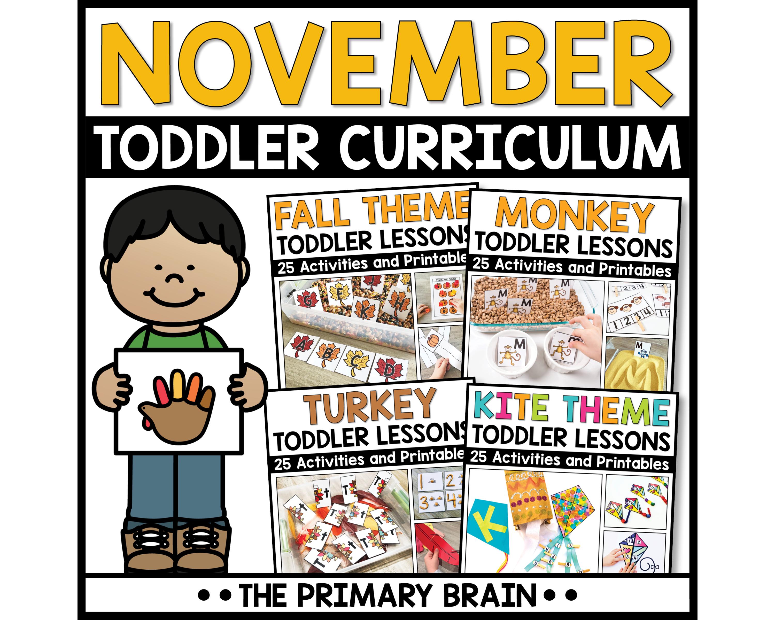 November Toddler Activities Bundle: Preschool Curriculum and Lesson ...