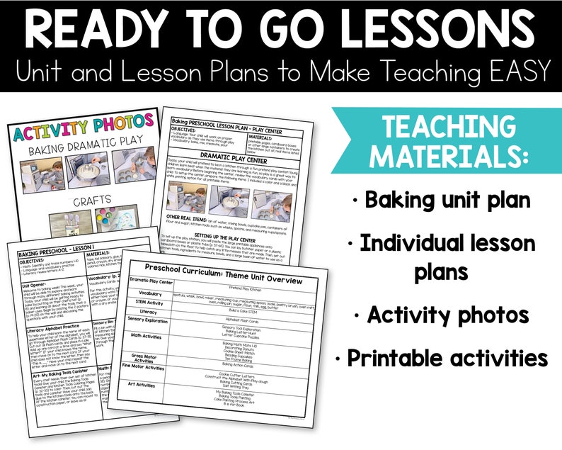 Baking Themed Preschool Activities Pre-k Homeschool - Etsy