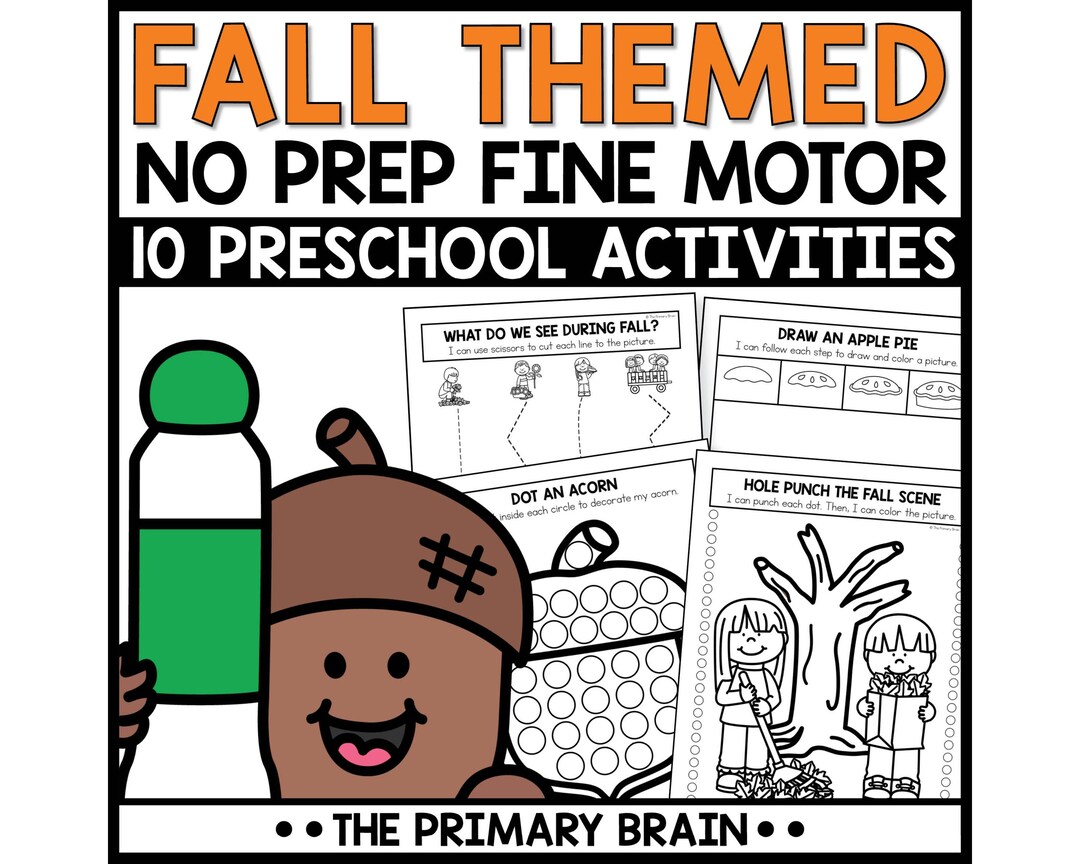 Fall No Prep Fine Motor Worksheets for Preschool and Kindergarten - Etsy UK