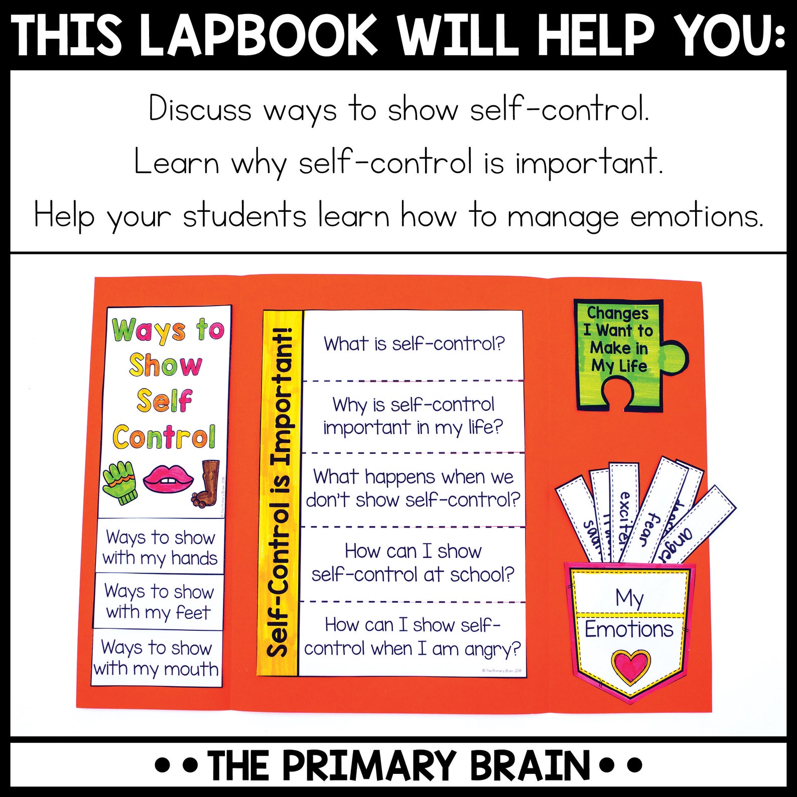 Self-control Lapbook Activity, Social Emotional Learning Writing Craft ...