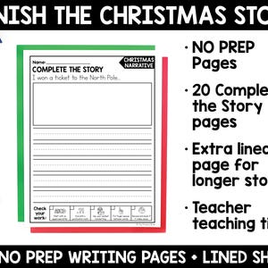 Christmas Story Writing Prompts: December Writing Activities (PDF) - Etsy
