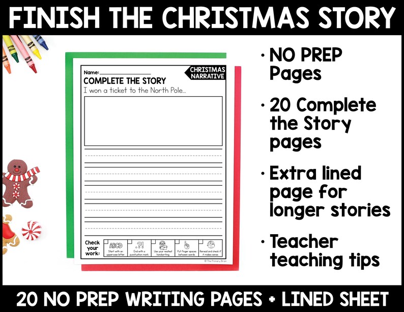 Christmas Story Writing Prompts: December Writing Activities (PDF) - Etsy