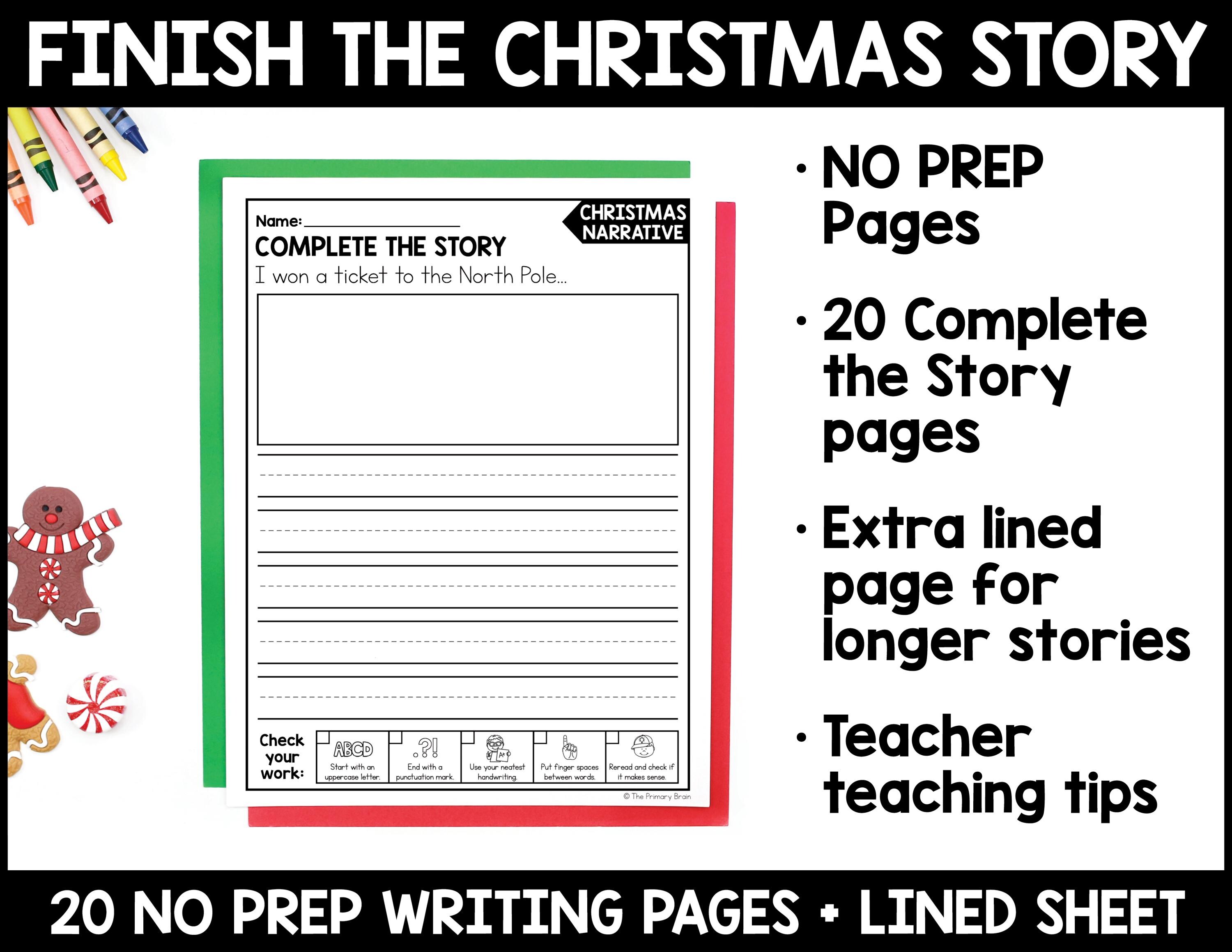 Christmas Story Writing Prompts: December Writing Activities (PDF) - Etsy