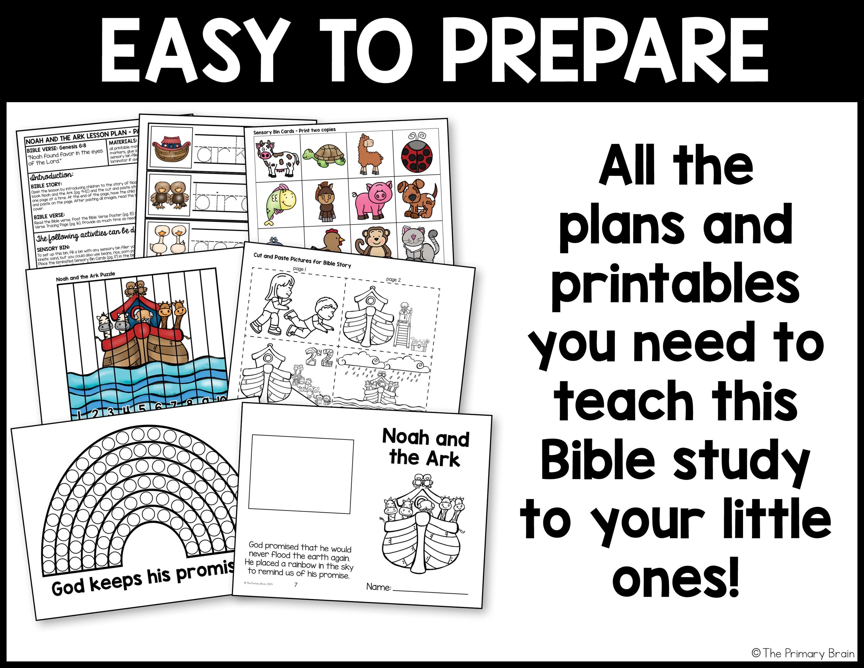 Noah's Ark Bible Lesson: Sunday School Activities (digital Download) - Etsy