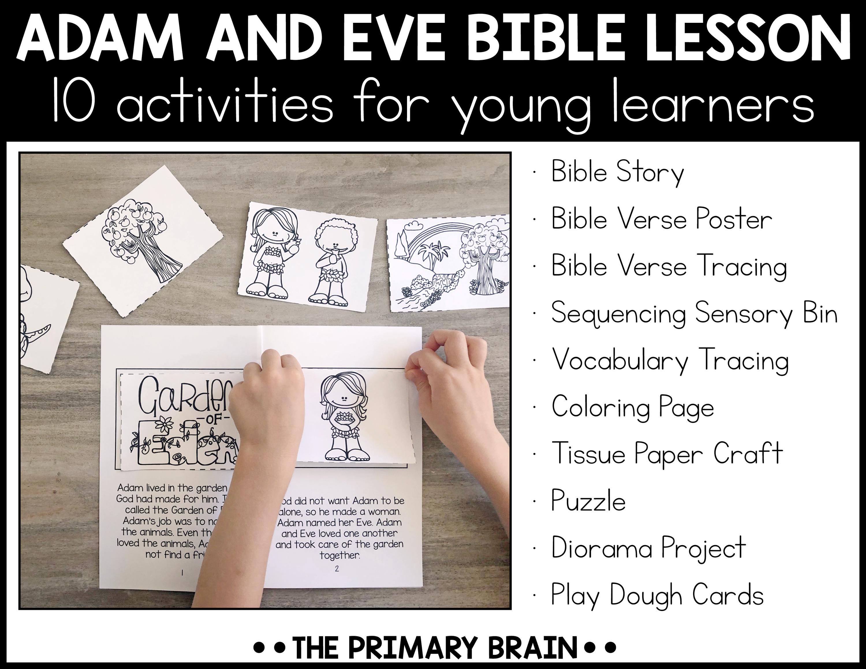 Adam and Eve Bible Lesson: Sunday School Activities (digital Download ...