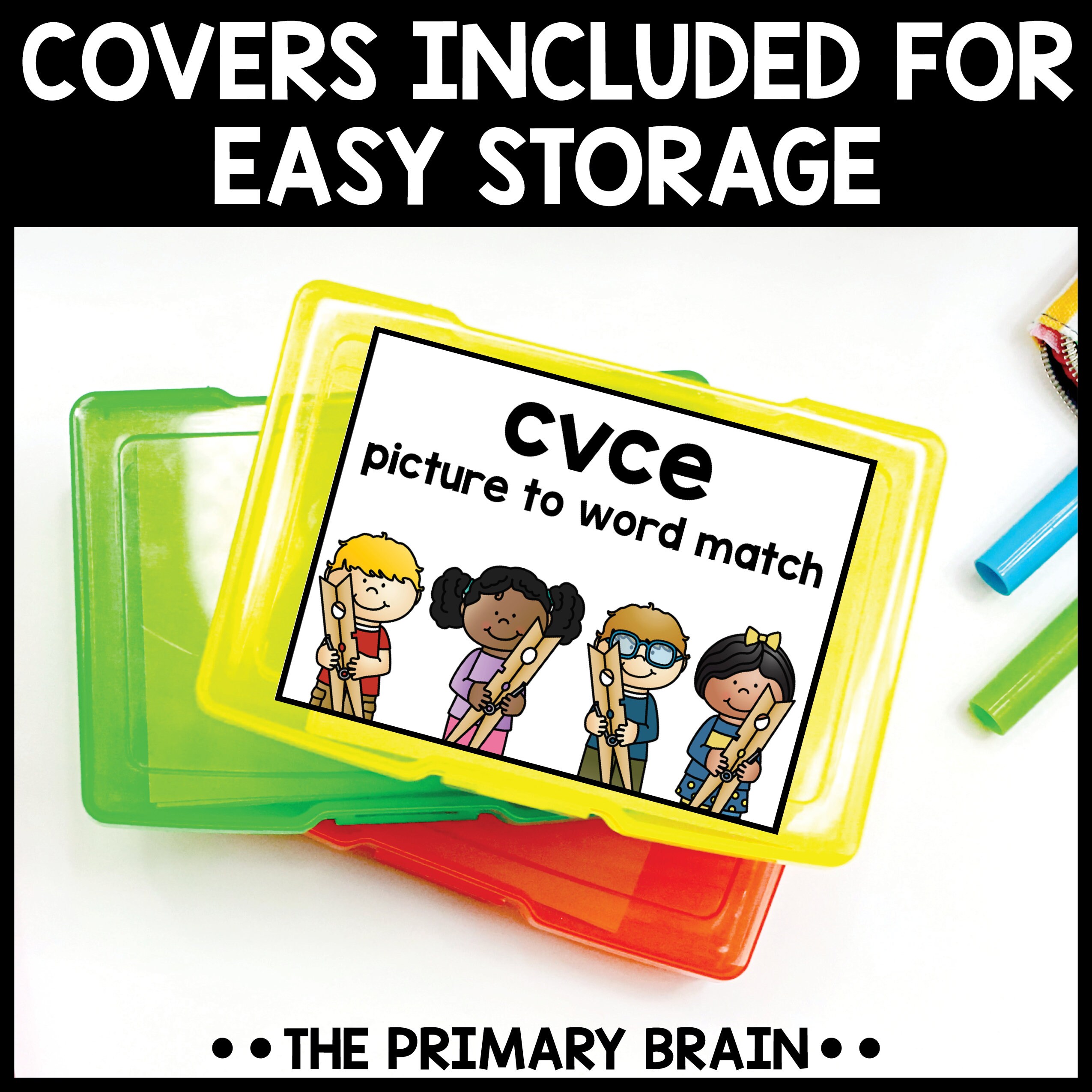 CVCE Words Clip Cards for Phonics Task Card Boxes, Literacy Centers ...