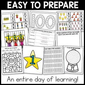 100th Day of Preschool Activities | 100 Days of School Daycare Lesson ...
