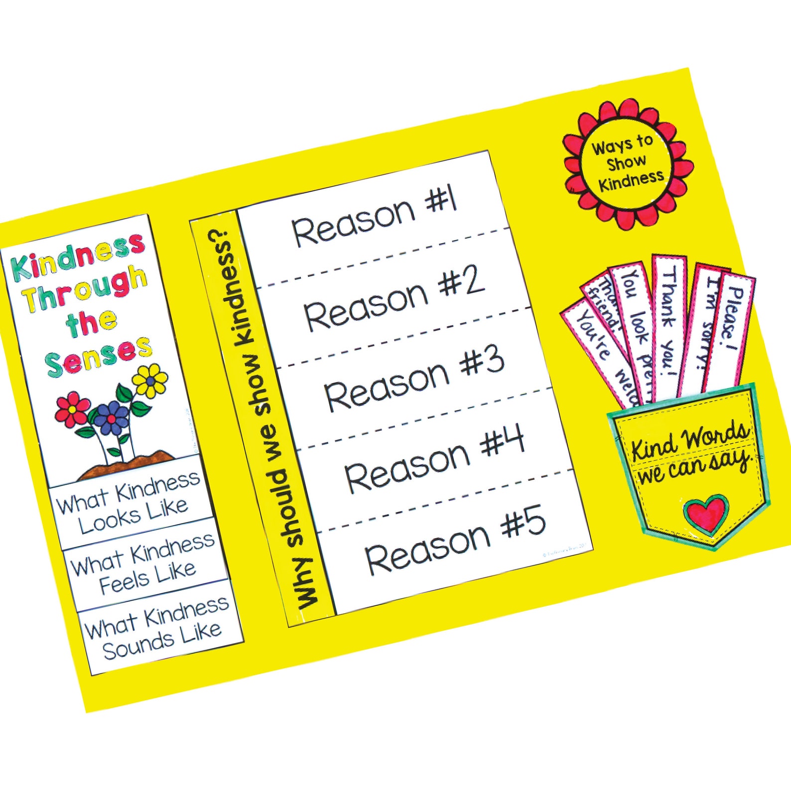 Kindness Lapbook Activity, Social Emotional Learning Writing Craft - Etsy