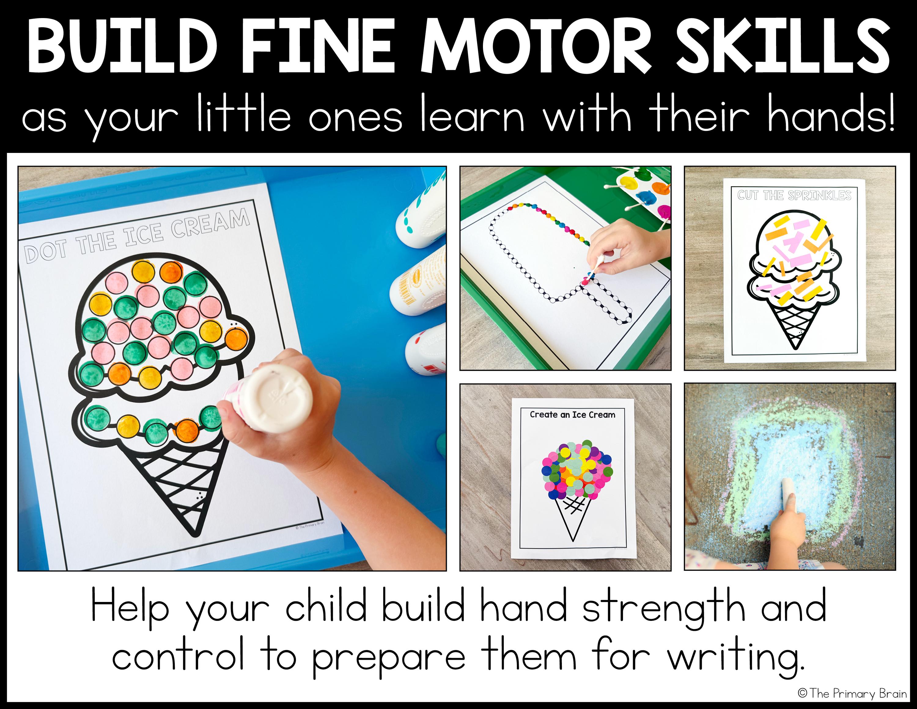 Ice Cream Preschool Activities: Summer Learning Printables (ages 3-5 ...