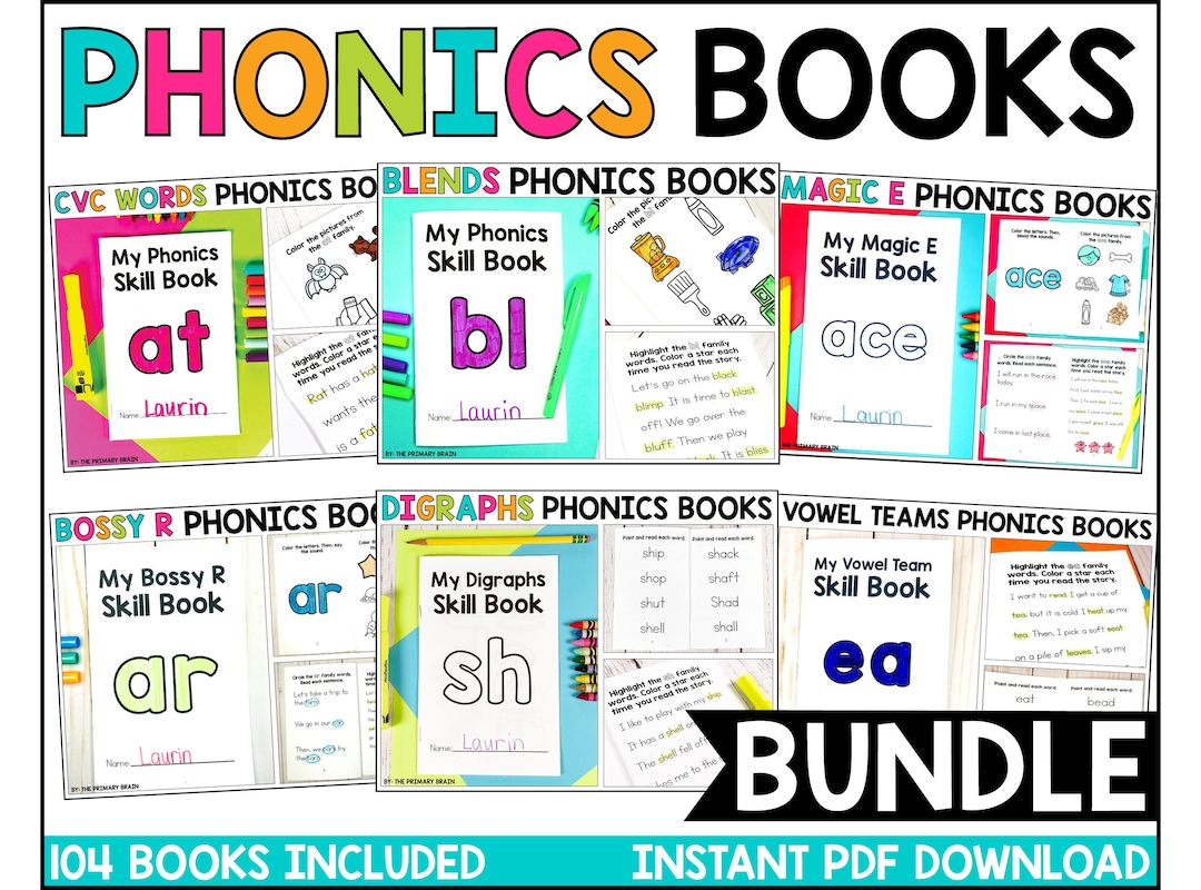 Phonics Skill Books Bundle: Beginning Readers for the Year (PDF ...