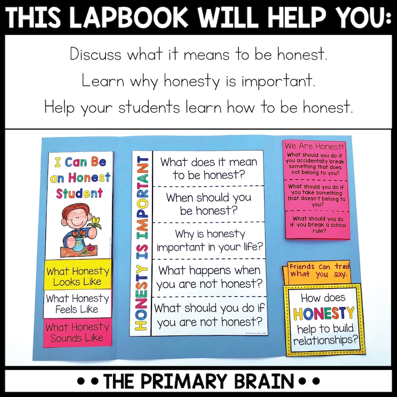 Honesty Lapbook Activity, Social Emotional Learning Writing Craft - Etsy