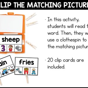 Vowel Teams Clip Cards for Phonics Task Card Boxes, Literacy Centers ...