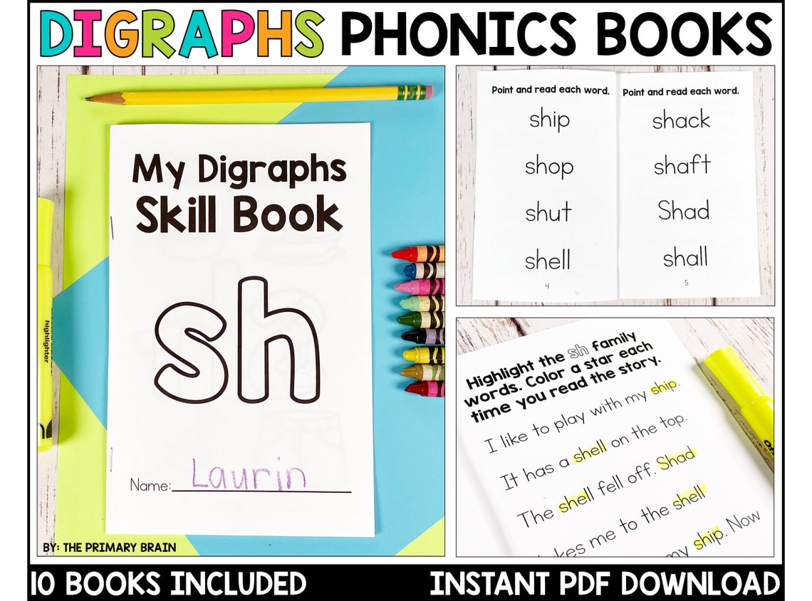 Digraphs Printable Books Stories for Teaching Reading and Fluency ...