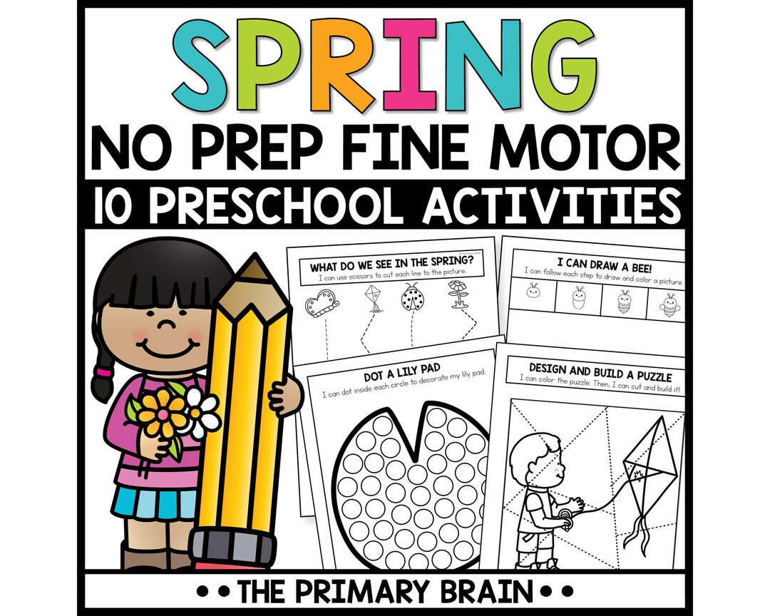 Spring No Prep Fine Motor Worksheets for Preschool and Kindergarten - Etsy