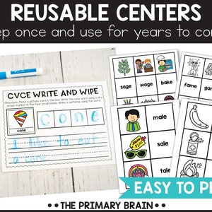 CVCE and Magic E Phonics Skills Bundle, Hands-on Independent Practice ...