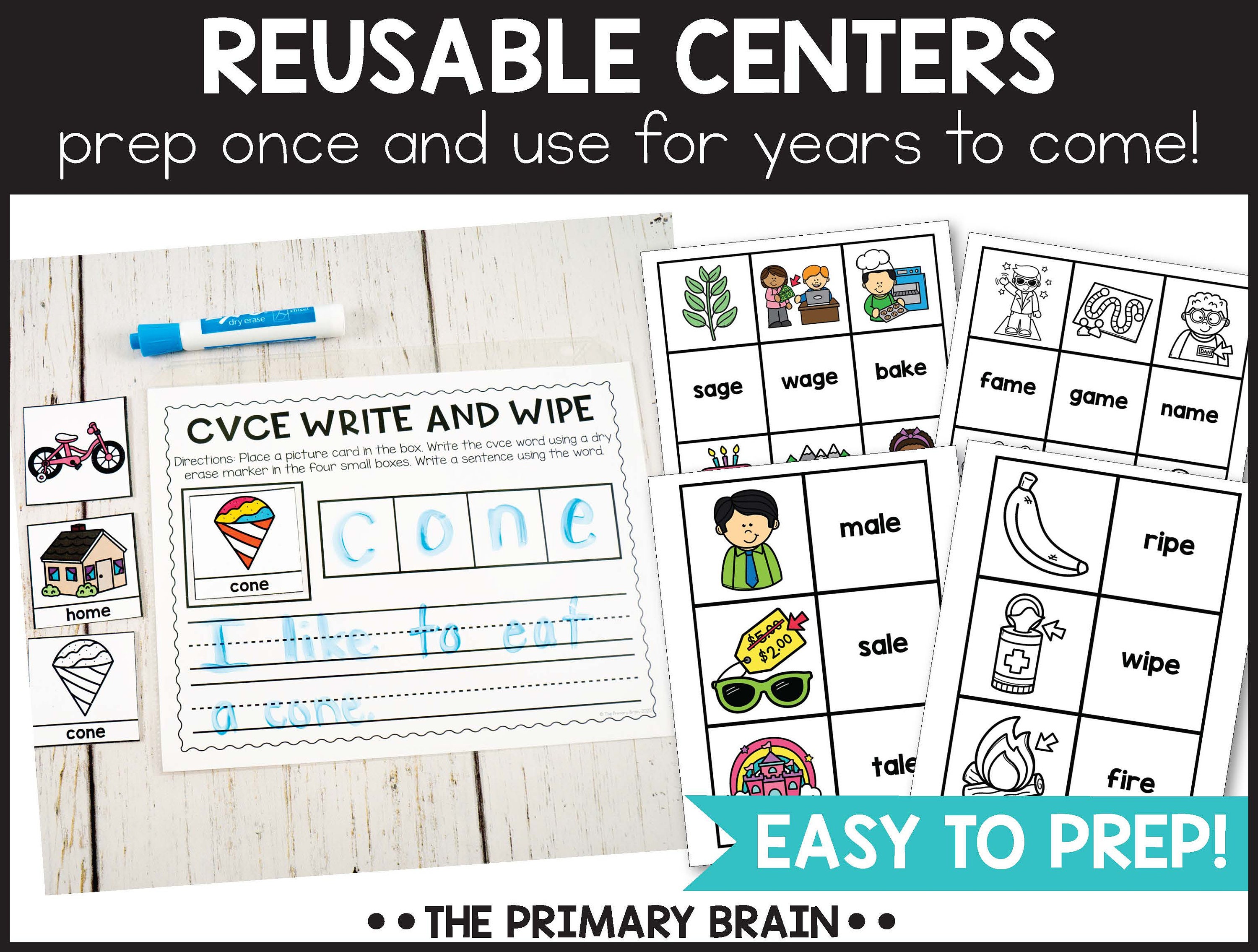CVCE and Magic E Phonics Skills Bundle, Hands-on Independent Practice ...