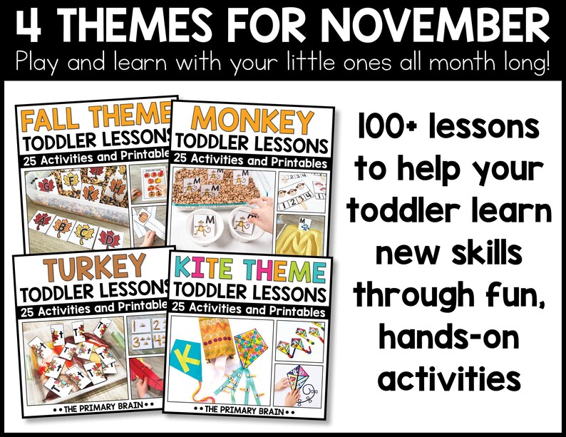 November Toddler Activities Bundle: Preschool Curriculum and Lesson ...