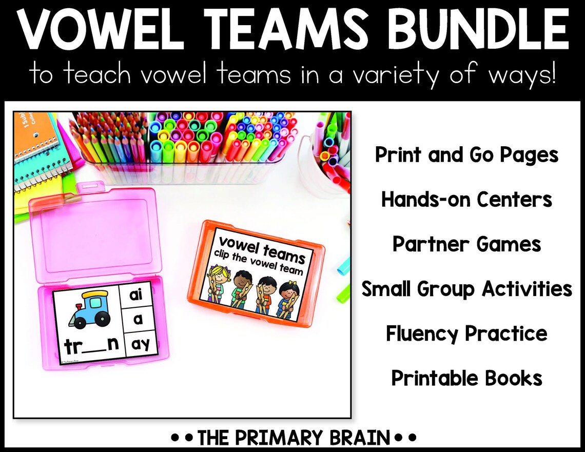 Long Vowel Teams Phonics Skills Bundle, Hands-on Independent Practice ...