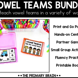 Long Vowel Teams Phonics Skills Bundle, Hands-on Independent Practice ...