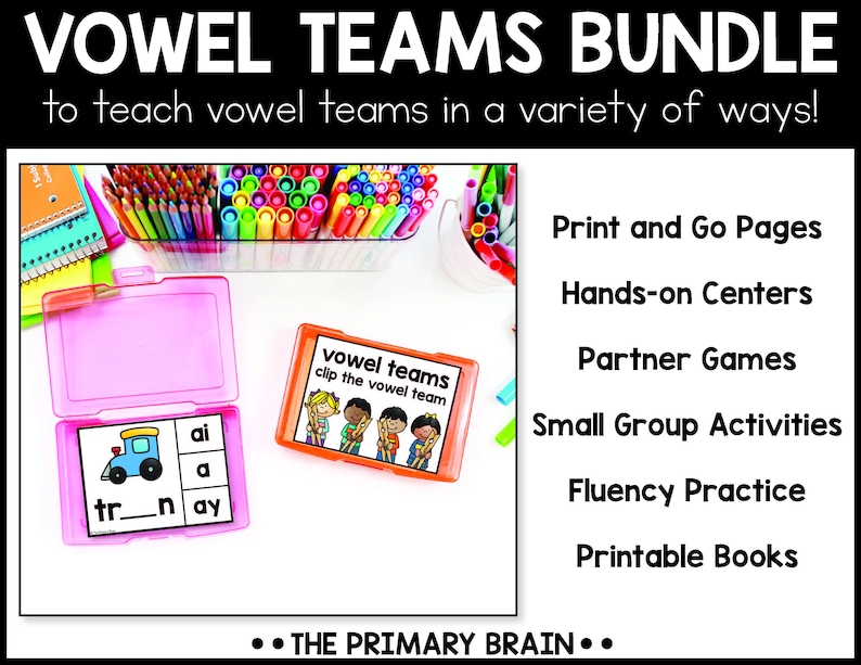Long Vowel Teams Phonics Skills Bundle, Hands-on Independent Practice ...