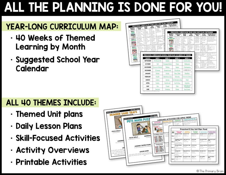 Preschool Curriculum: Lesson Plans & Activities for Ages 3-5 - Etsy