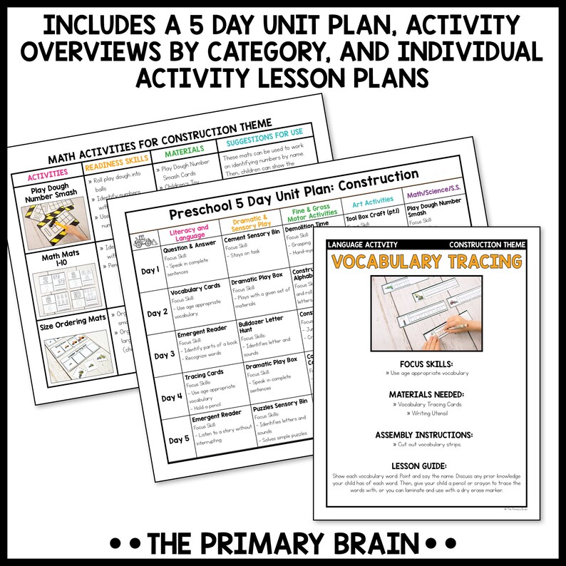 Construction Preschool Activities: Pre-k Homeschool Preschool ...