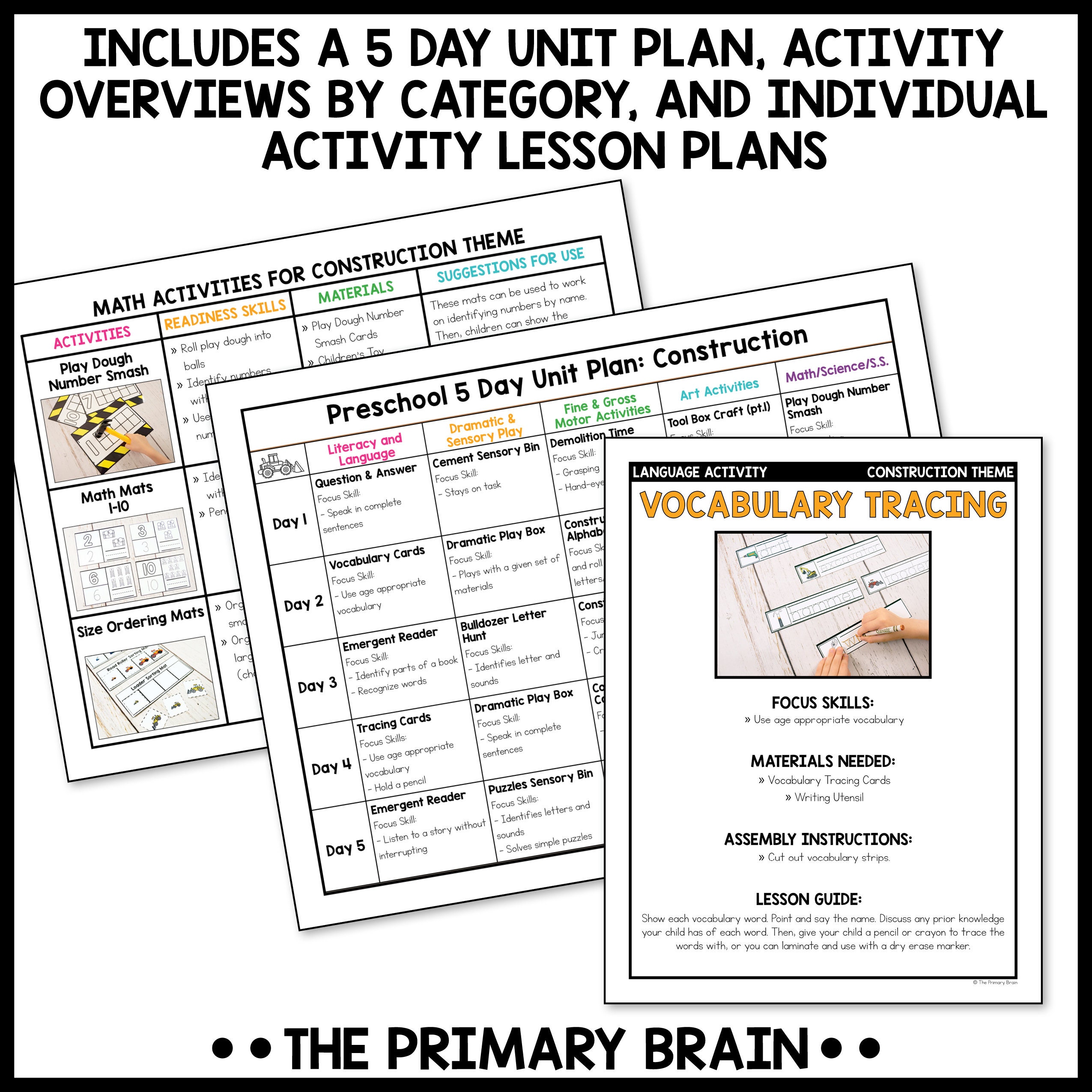 Construction Preschool Activities: Pre-k Homeschool Preschool ...