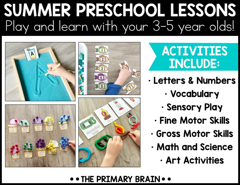 Summer Preschool Curriculum Lesson Plans and Activities for Kids Ages 3 ...