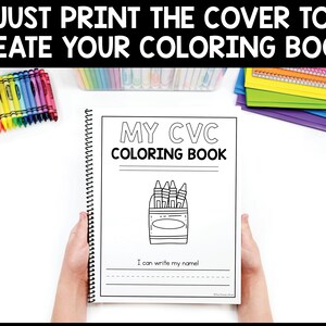 CVC Words Coloring Pages | Phonics Coloring Book Practice Worksheets - Etsy