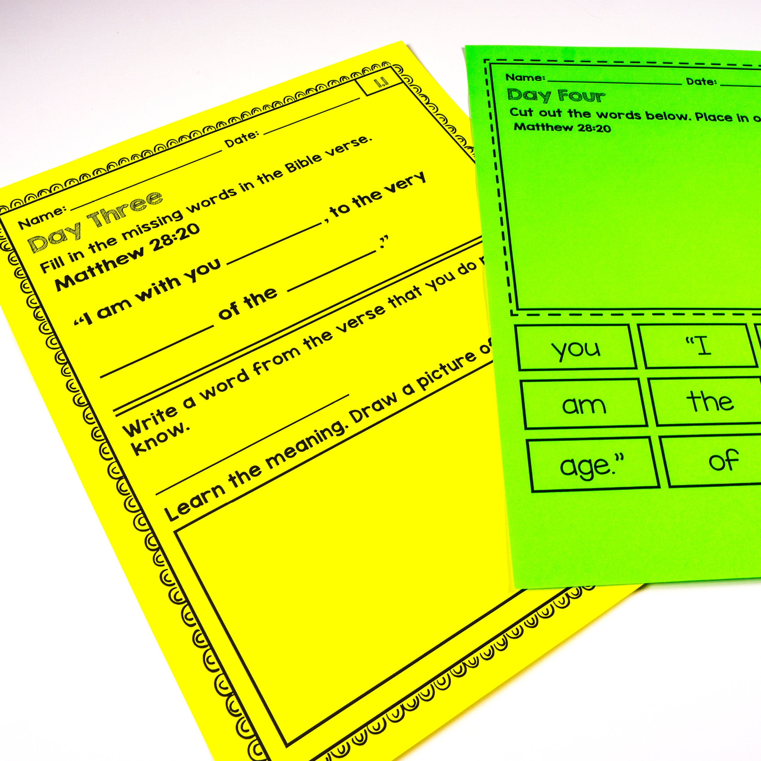 Bible Verse Memorization Pack for First Grade | Sunday School Memory ...