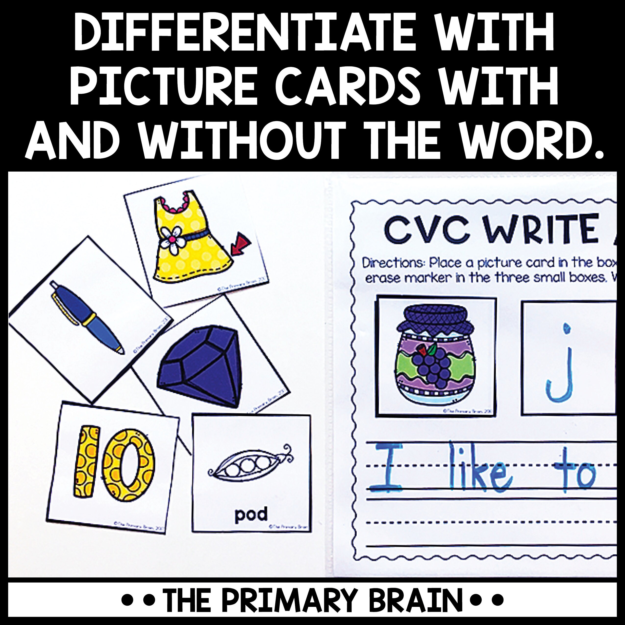CVC Word Write and Wipe Activities, CVC Word Builder, Printable Cards ...