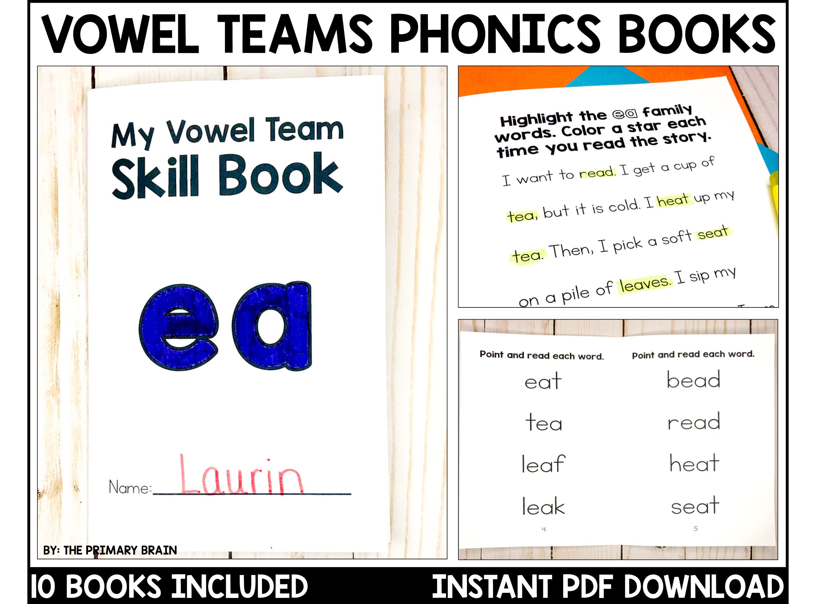 Vowel Teams Printable Books | Engaging Stories for Teaching Reading and ...
