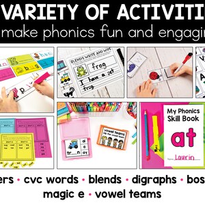 Hands-on Phonics Skills Activities for Homeschool Lessons, Classroom ...