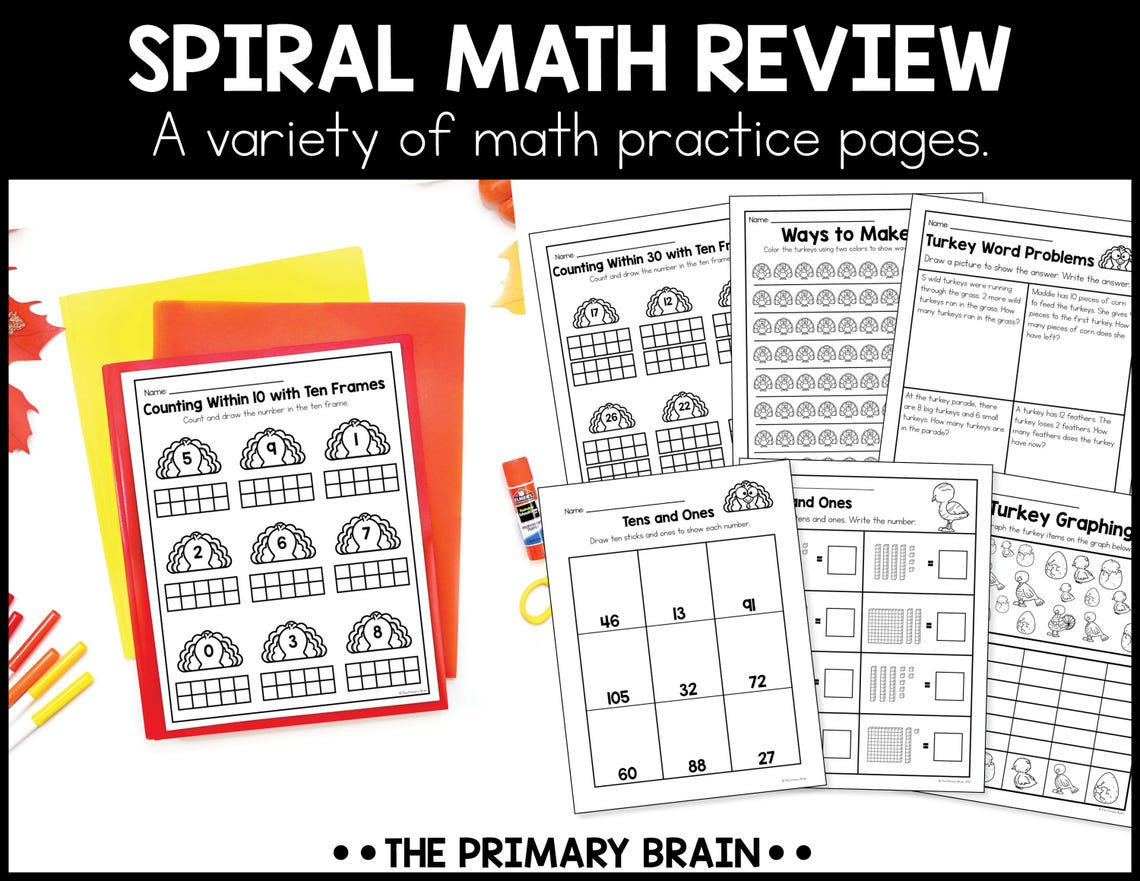 Turkey Thanksgiving Activities: Kindergarten & First Grade (no Prep ...