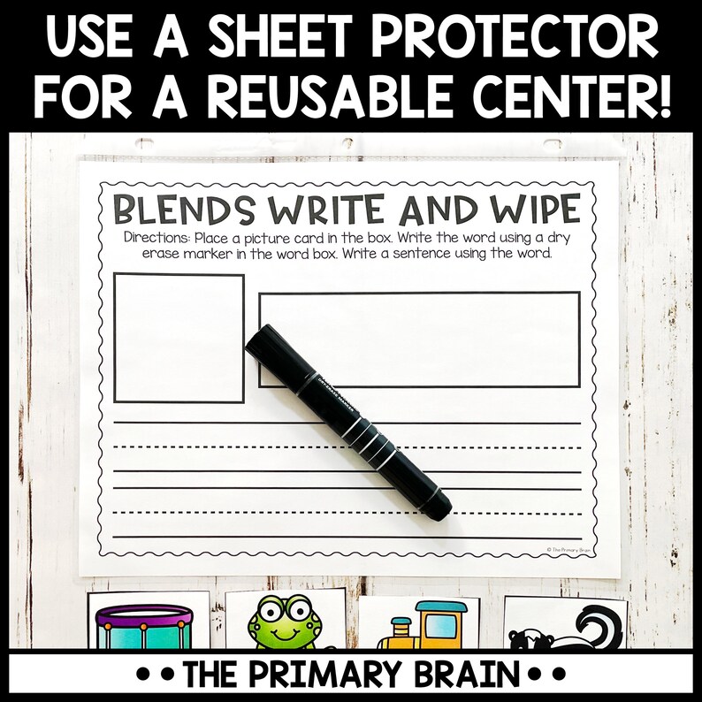 Blends Write and Wipe Activities Phonics Word Builder - Etsy