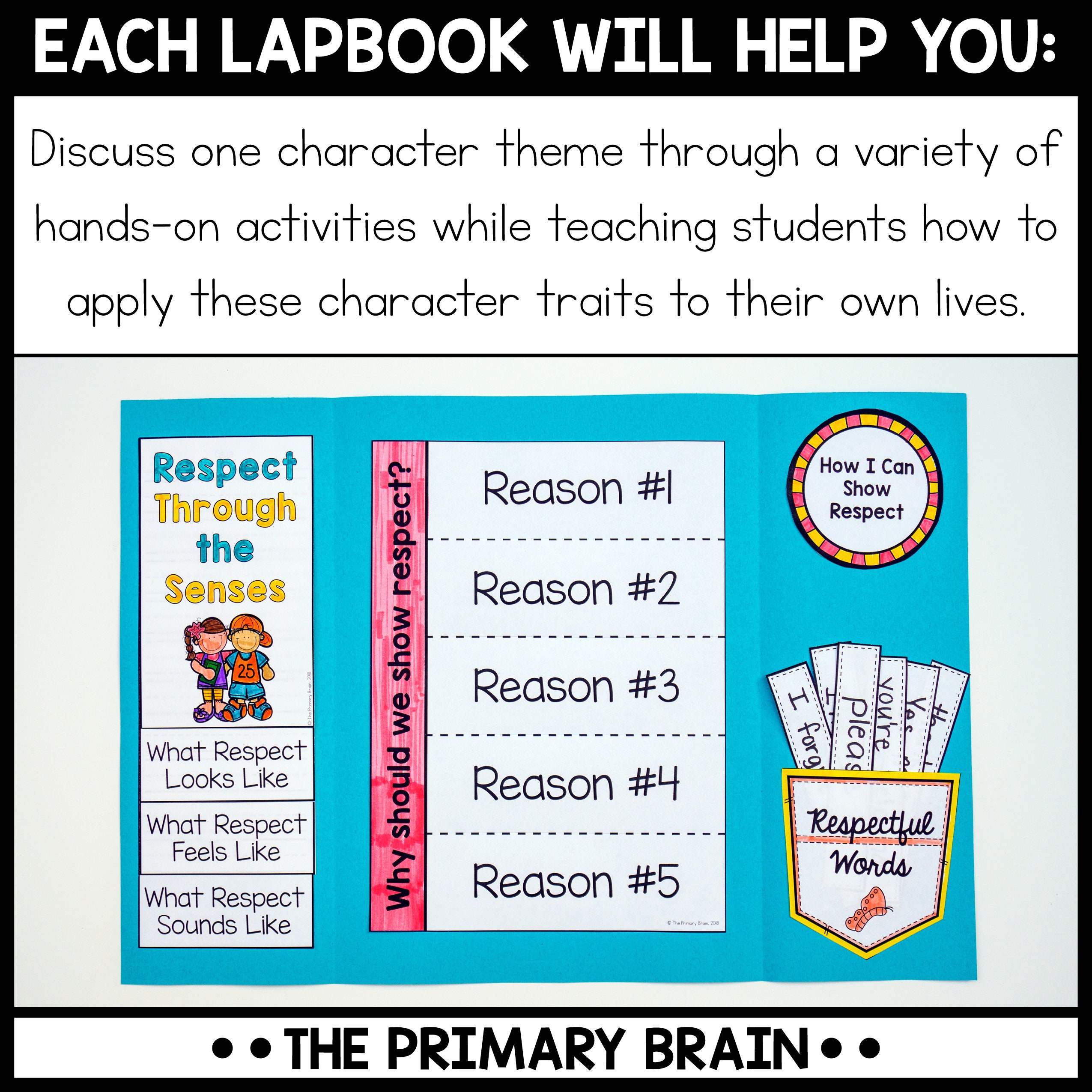 Character Education Lessons Lapbook BUNDLE, Includes Kindness, Patience ...