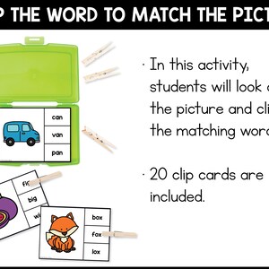Vowel Teams Clip Cards for Phonics Task Card Boxes, Literacy Centers ...