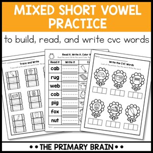 Fall Themed CVC Words Worksheets | Printable Phonics Practice - Etsy