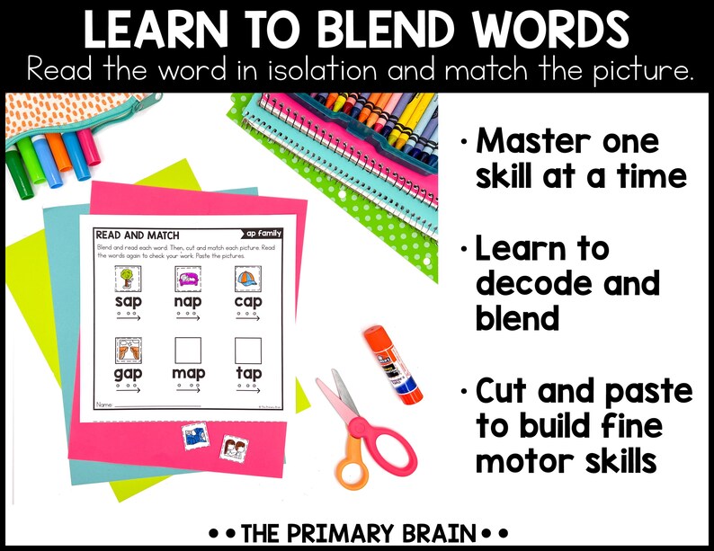 CVC Words Reading Practice Printable Worksheets | NO PREP Phonics ...