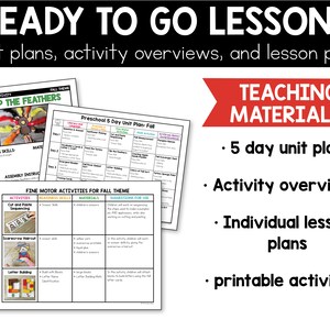 Fall Preschool Curriculum: 5-day Curriculum With Lesson Plans (digital ...