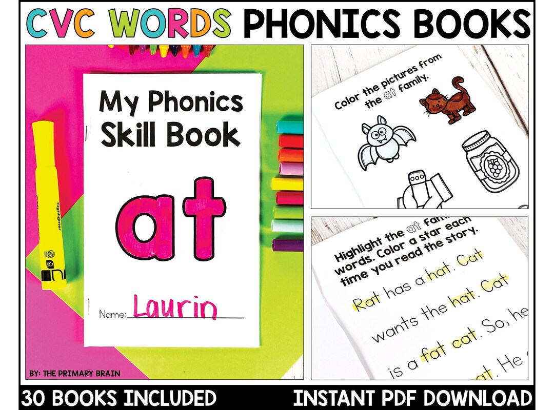 CVC Words Phonics Books: Word Family Readers (PDF Download) - Etsy