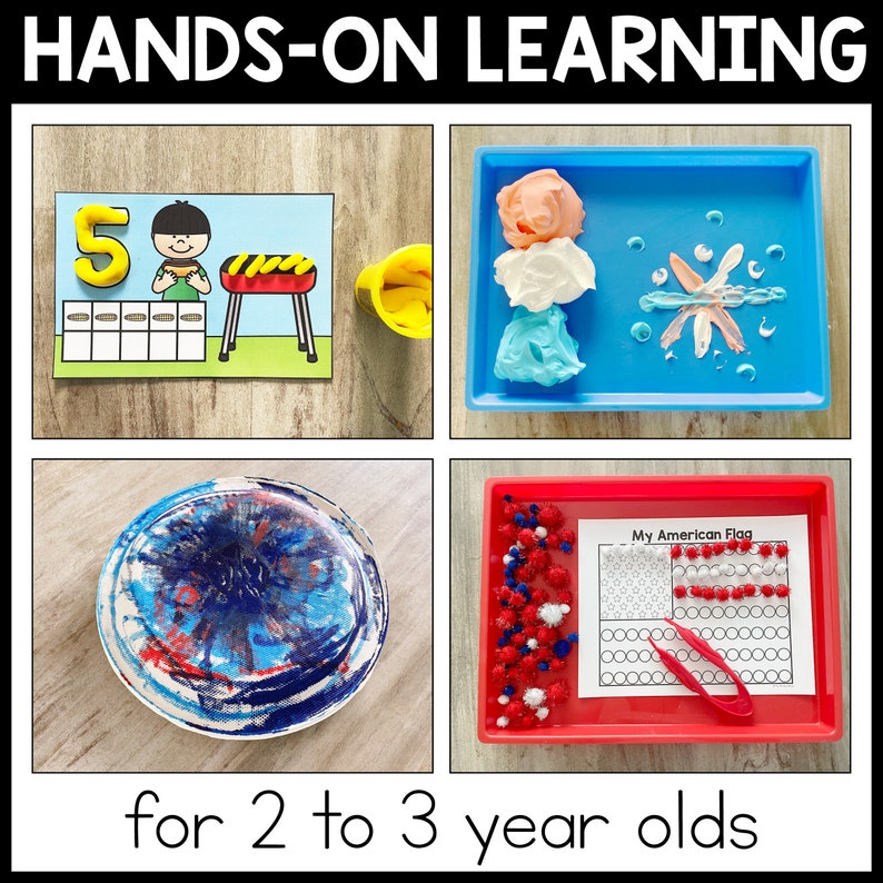Patriotic Toddler Activities Tot School Lesson Plans 4th - Etsy