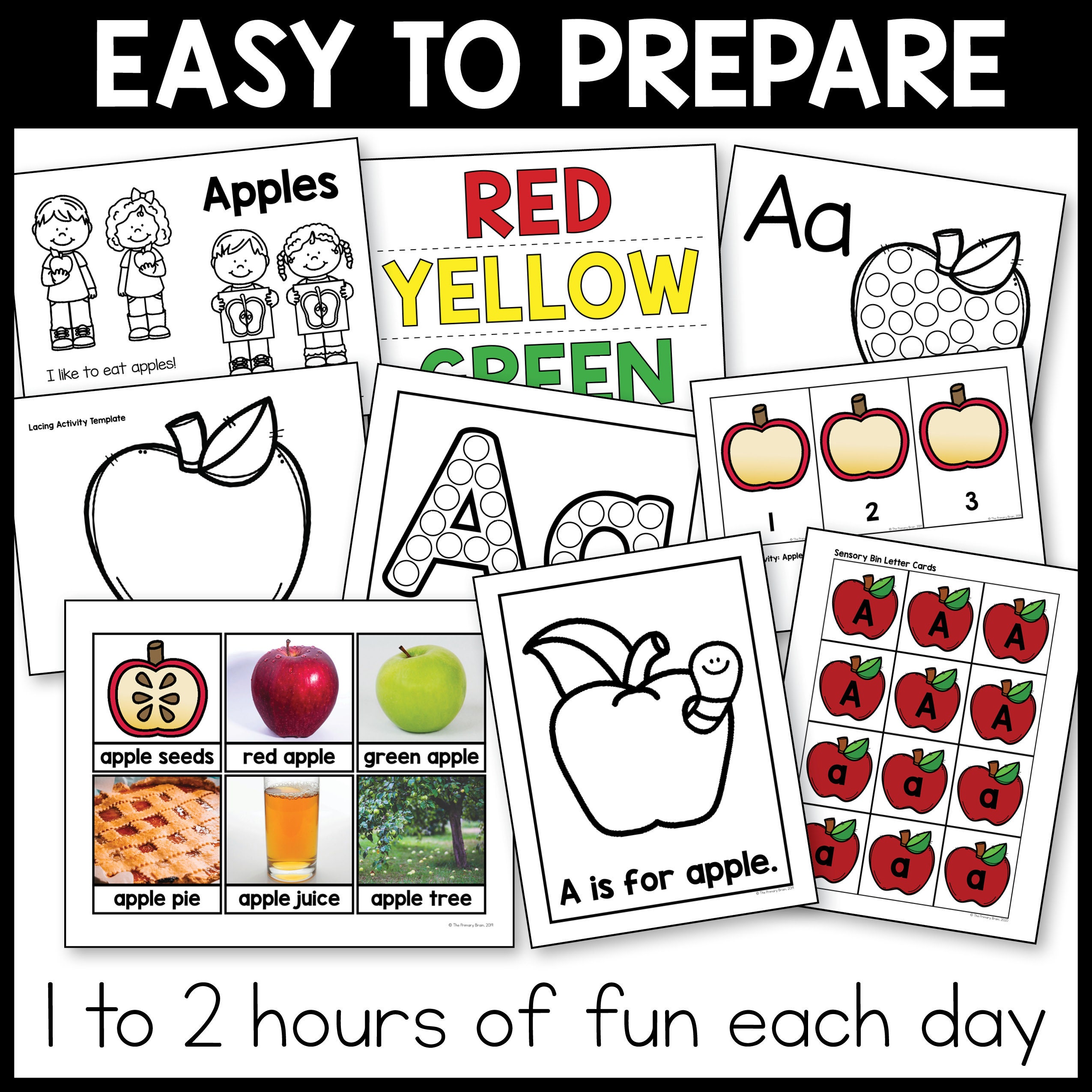 Apple Toddler Activities Tot School Lesson Plans - Etsy