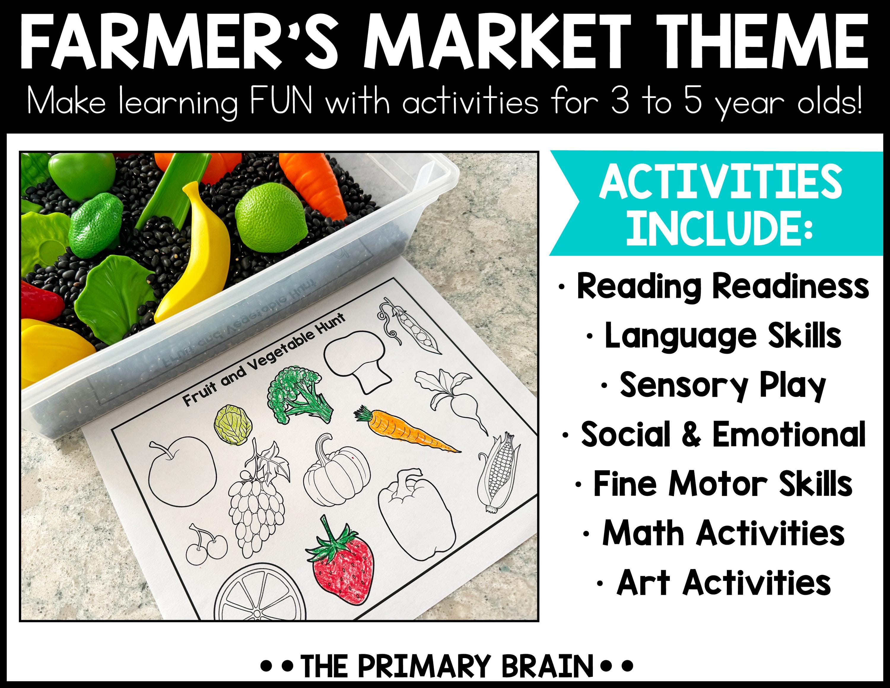 Farmer's Market Preschool Curriculum: Fruits & Vegetables Activities ...