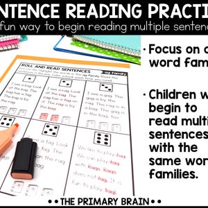 CVC Words Reading Practice Printable Worksheets | NO PREP Phonics ...