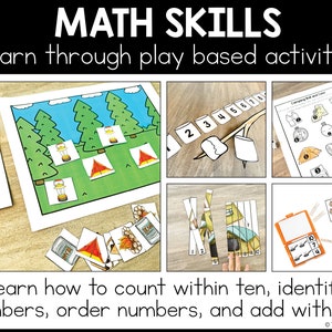 Camping Preschool Activities: Kindergarten Readiness Printables (ages 3 ...