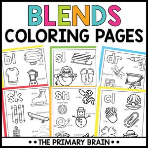 Beginning Blends Coloring Pages Phonics Coloring Book Sheets - Etsy