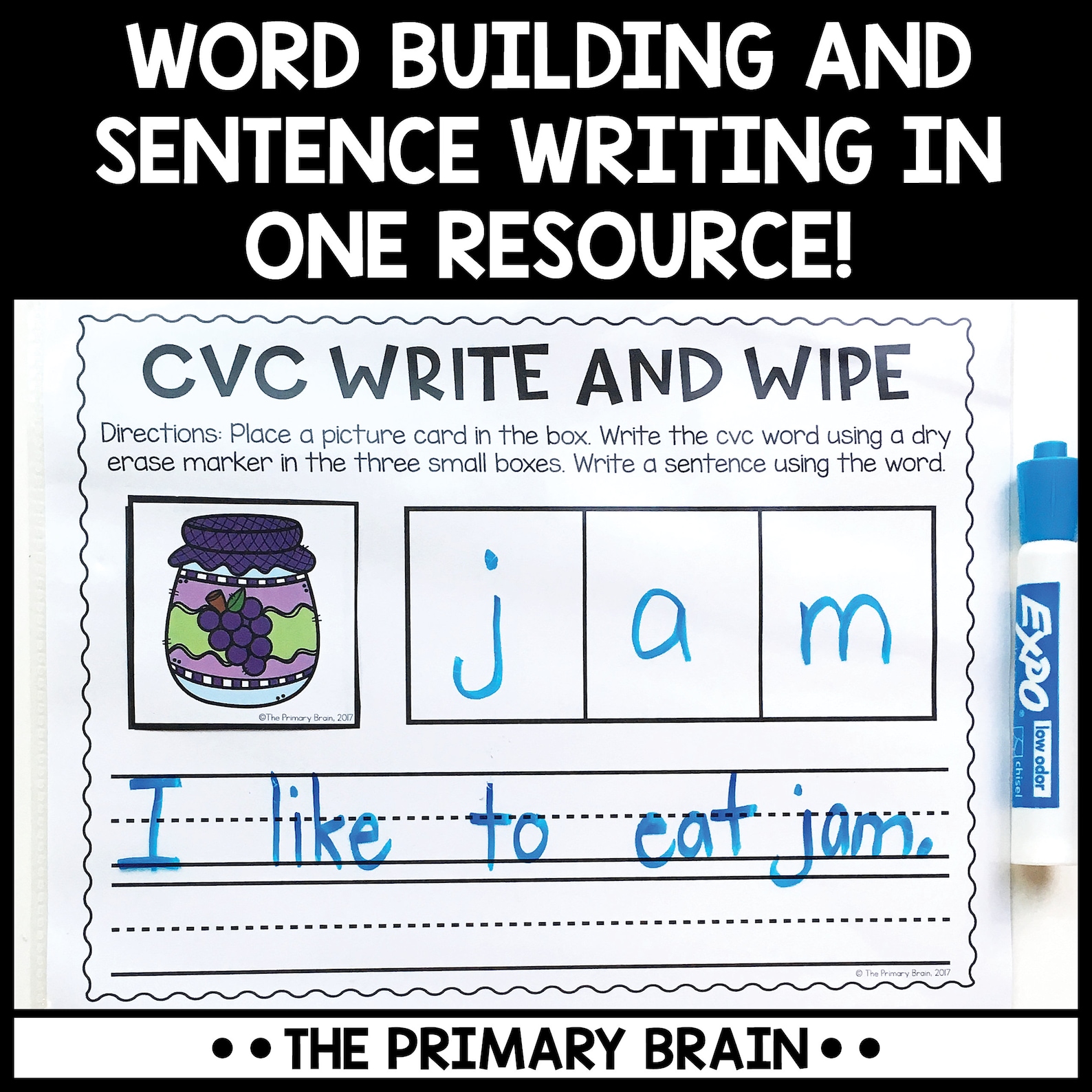 CVC Word Write and Wipe Activities, CVC Word Builder, Printable Cards ...